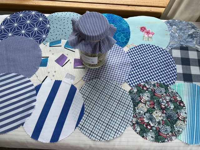 FABRIC JAR LID Covers X 15 For Your Home Made Jam Marmalade Preserves ...