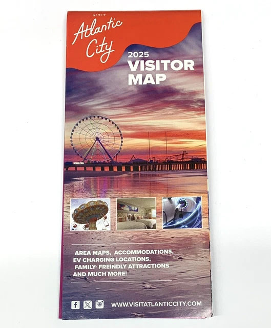 VISIT ATLANTIC CITY NJ 2025 Visitor Map Guide Folding Travel Direction ...