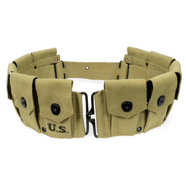AUTHENTIC WW2 REPRODUCTION M1 US Army Canvas Garand Belt- Webbing-Field ...