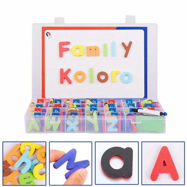 MAGNETIC LETTERS,UPPERCASE LOWERCASE Alphabet ABC Magnets Educational ...