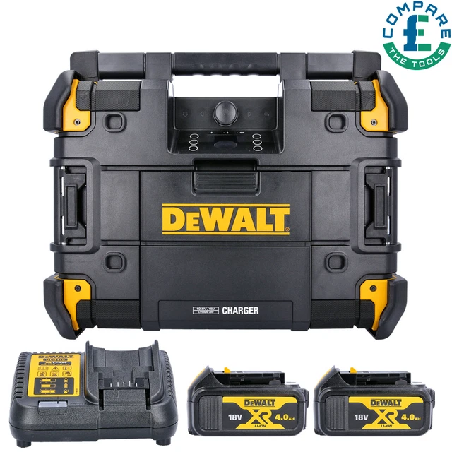 DEWALT DWST1-81079 18V Bluetooth DAB TSTAK Jobsite Radio + 2 x DCB182 ...