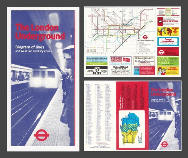 1982 - LONDON UNDERGROUND TUBE MAP, No.2 - by Colibri Press, Diagram of ...