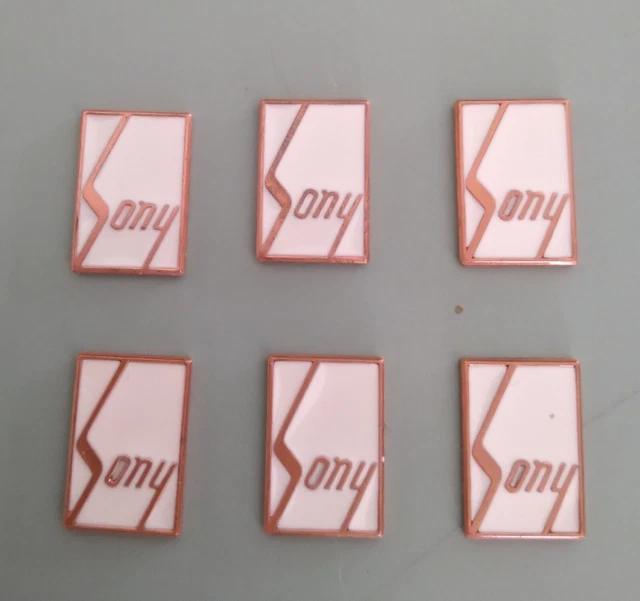 VINTAGE RADIO BADGES Sony TR72 series badges ! top end x 6 ! $36.00 ...