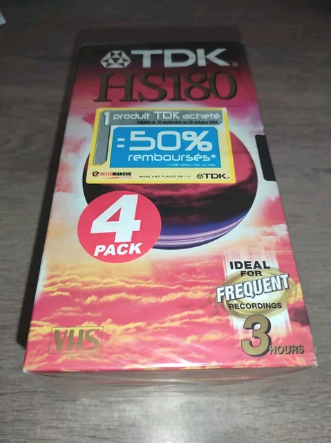 LOT DE 4 Cassette Video Vhs Tdk 180 Neuf Sous Blister K7 Magnétoscope EUR 20,00 - PicClick FR