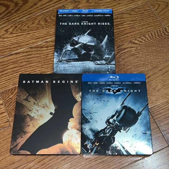 BATMAN BEGINS & The Dark Knight & Dark Knight Rises Trilogy Bluray Steelbook x3 $44.99 - PicClick CA