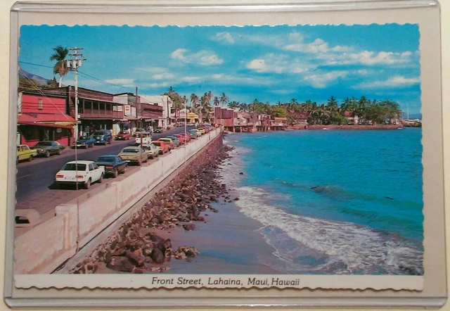 1970'S ICONIC FRONT Street Scene Lahaina Maui Hawaii Continental w ...