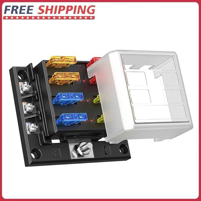 6-WAY BLADE FUSE Box Fuse Block Holder with Fuses for 12V 24V Car ...
