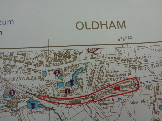 WW2 &RESTRICTED& GERMAN TARGET MAP of "OLDHAM" (LEES, MOSSLEY ...