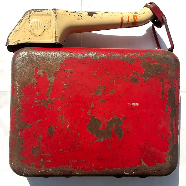 ANCIENNE JERRICANE SHELL P Abaq Alirey Auto Moto Garage Bidon Old Oil ...