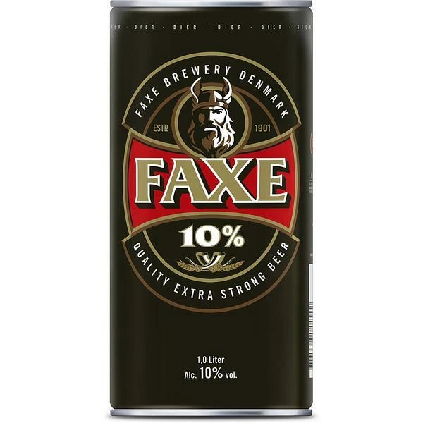 24 DOSEN FAXE Danish Extra Strong Beer zu 1 Liter inkl 6€ DPG EINWEG ...
