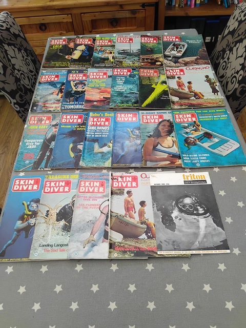 SKIN DIVER MAGAZINE Mixed Lot 23 of 1960's Scuba Diving * READ ...