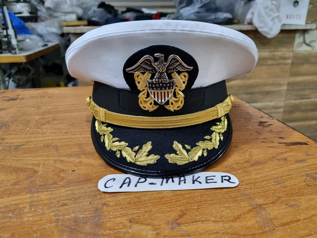US NAVY OFFICER Visor Cap, US Navy Commander captain Rank Cap In All ...