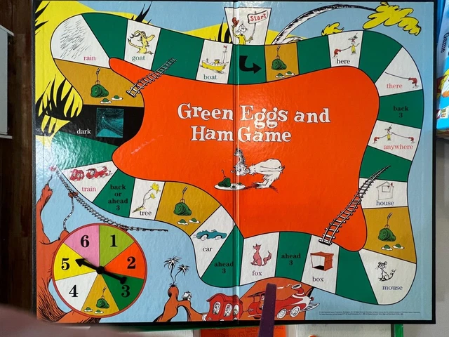 VINTAGE 'GREEN EGGS and Ham' Board Game Dr. Seuss University Games 1996 ...