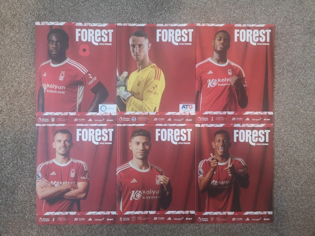 NOTTINGHAM FOREST 2023/24 Football Programme Collection (6) Mint ...