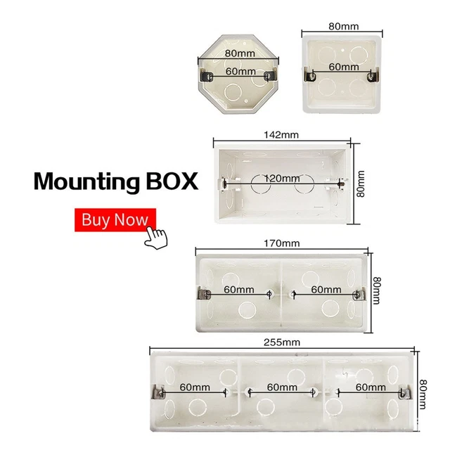 BRAND NEW SOCKET Box Light Switch Mount Pattress Switch Wall Mount ...