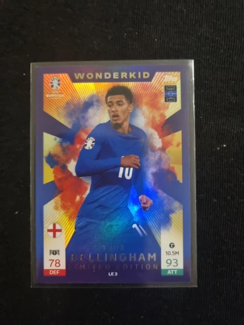 CARTE TOPPS UEFA Euro Germany 2024 Wonderkid Bellingham #Le3 Limited ...