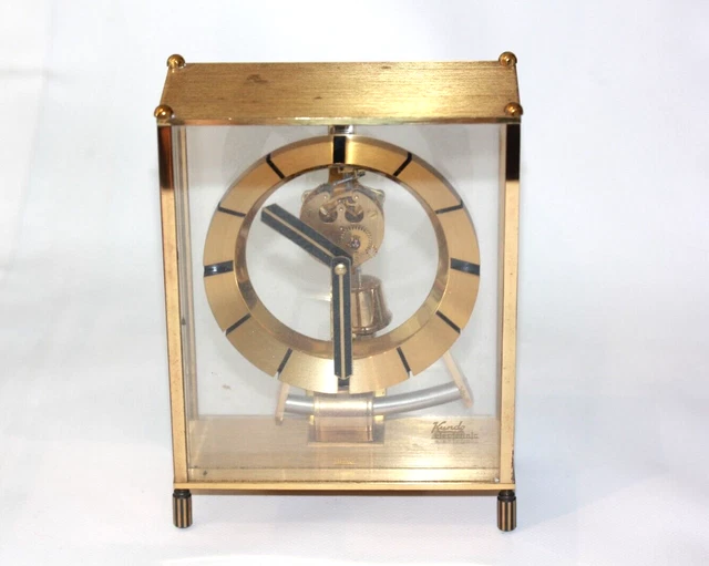 PENDULE ANCIENNE KUNDO-ATO Électrique Laiton Et Verre (plexi ...
