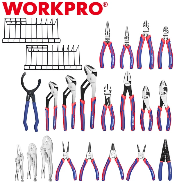 WORKPRO 20PCS PLIERS Set CR-V Carbon Steel with 2PC Pliers Organizer ...
