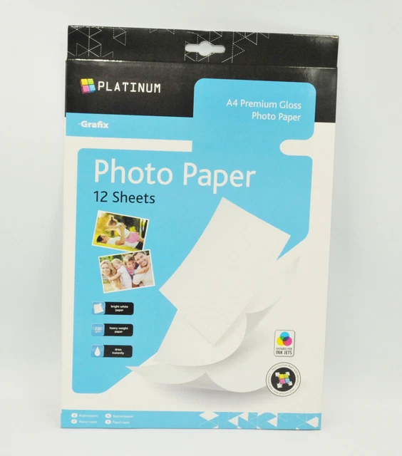 A4 LUXE PAPIER Photo Platinum 220gsm Brillant 12 Feuilles Taille 297mm x 210mm EUR 6,49 ...