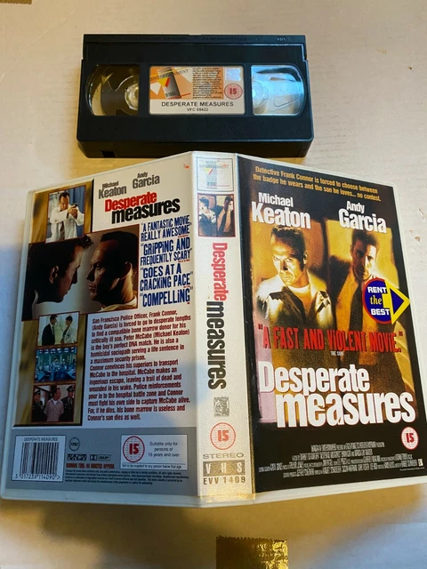 DESPERATE MEASURES MICHAEL Keaton Andy Garcia RARE VHS Video Lge case ...