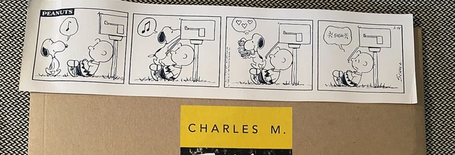 PEANUTS SNOOPY & Charlie Brown Comic Strip Print Charles Schulz LOVE 2/ ...