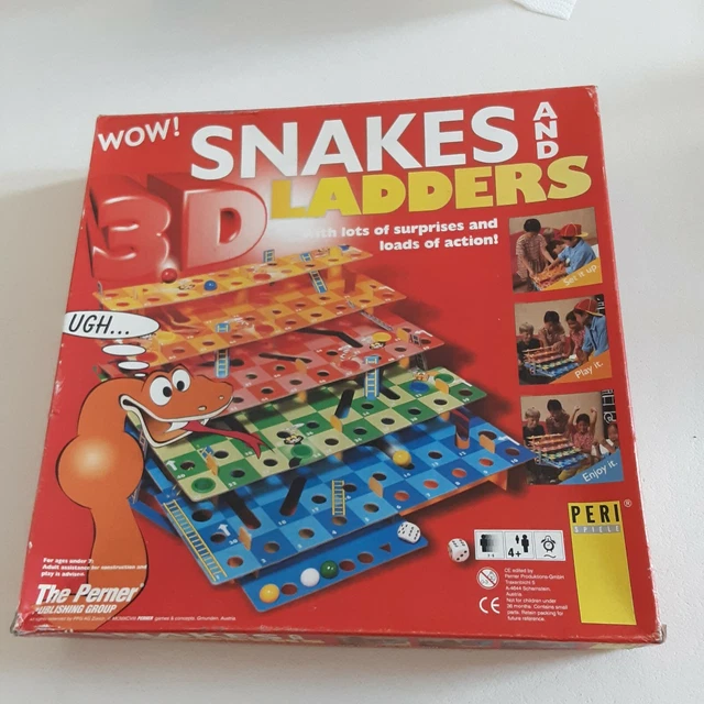 RARE VINTAGE 3D Snakes & Ladders Game Peri Spiele Perner Publishing ...