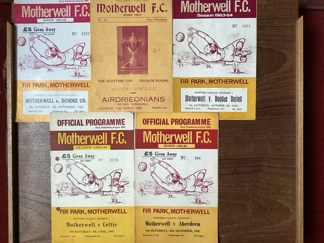 SET OF 5 x Motherwell Home Programmes, Seasons 1961 - 1967 £11.87 ...