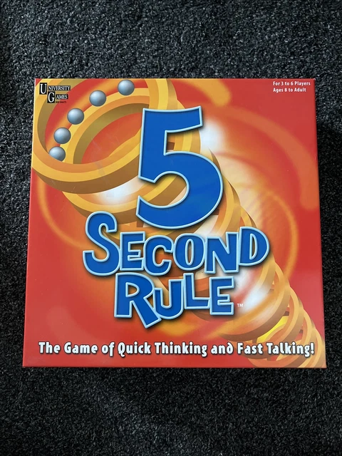 5 SECOND RULE Board Game 8+ University Games Complete £9.99 - PicClick UK