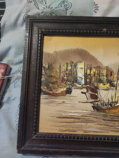 ANCIEN TABLEAU HUILE sur toile marine signé cola EUR 14,00 - PicClick FR