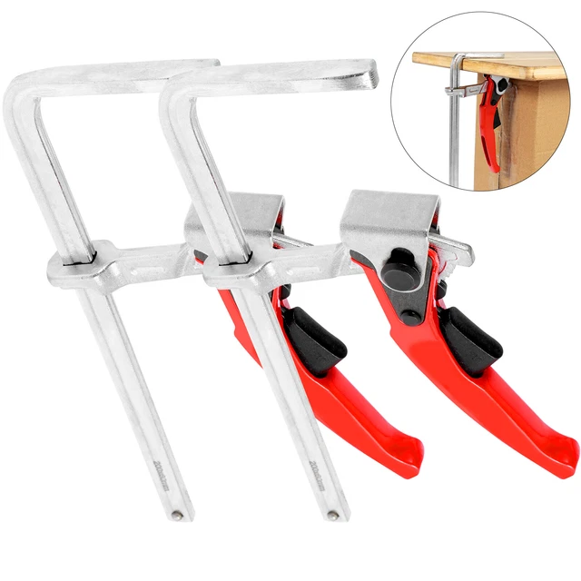 2PCS RATCHETING TABLE Clamp Alloy Steel Quick Release Bar Clamp 530lbs ...