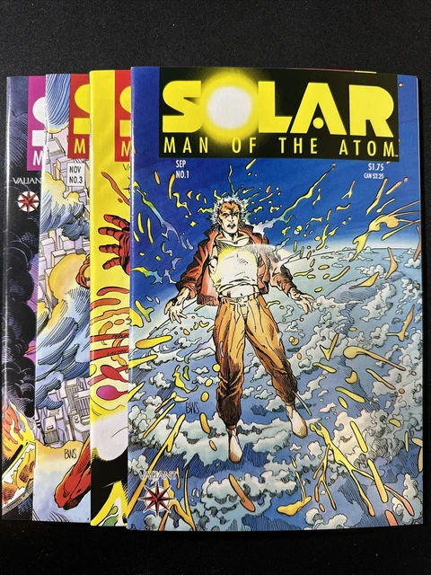 LOT SOLAR MAN Of Atom #1 2 3 4 série 1992 Valiant Comics 1ère ...