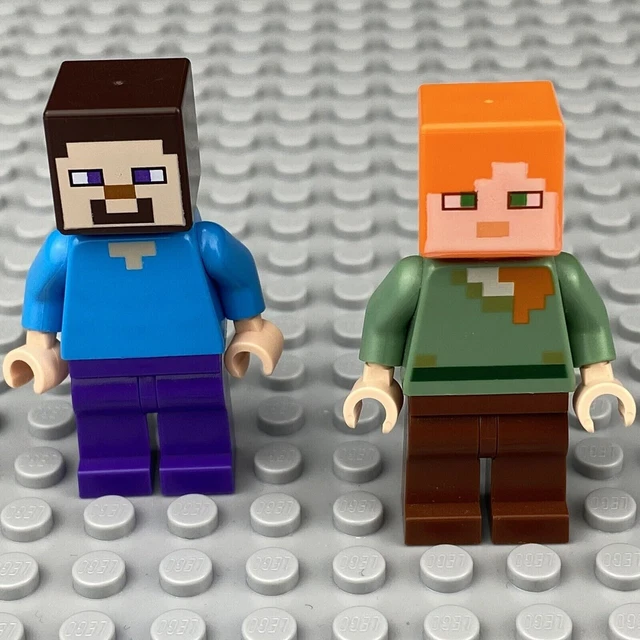 LEGO MINECRAFT ALEX and Steve Minifigures 21161 21121 21144 21169 21128 ...