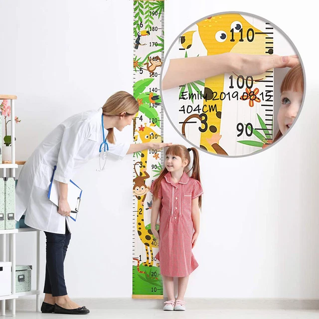 WOODEN HEIGHT CHART Kids Growth Ruler Child Room Decor Wall Hanging ...