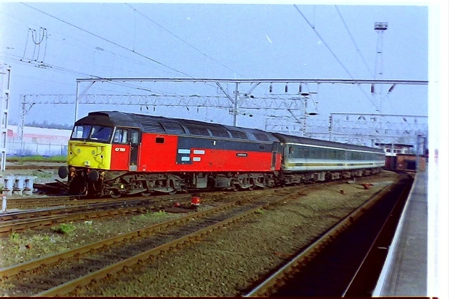 35MM RAILWAY COLOUR Negative Class 47 739 at Crewe £1.95 - PicClick UK
