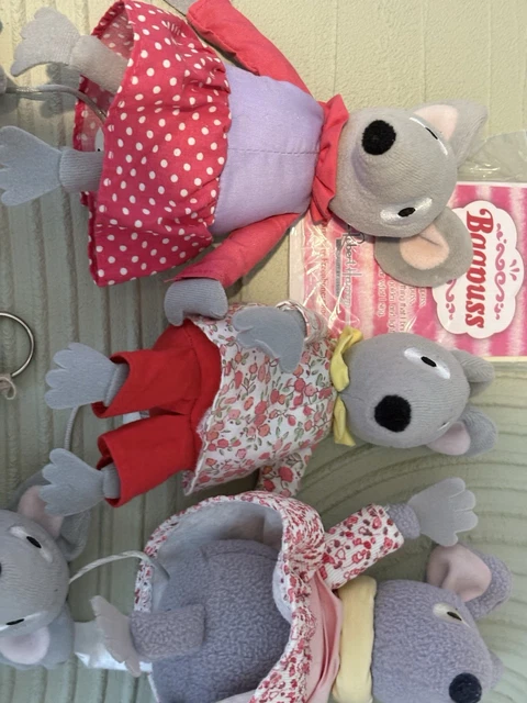 VINTAGE BAGPUSS MOUSE Organ Plush Lot Bundle 9 Mice & Fabric Mat 1 ...