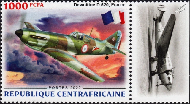 WWII FRENCH AIR Force DEWOITINE D.520 Fighter Aircraft Stamp 2022 ...