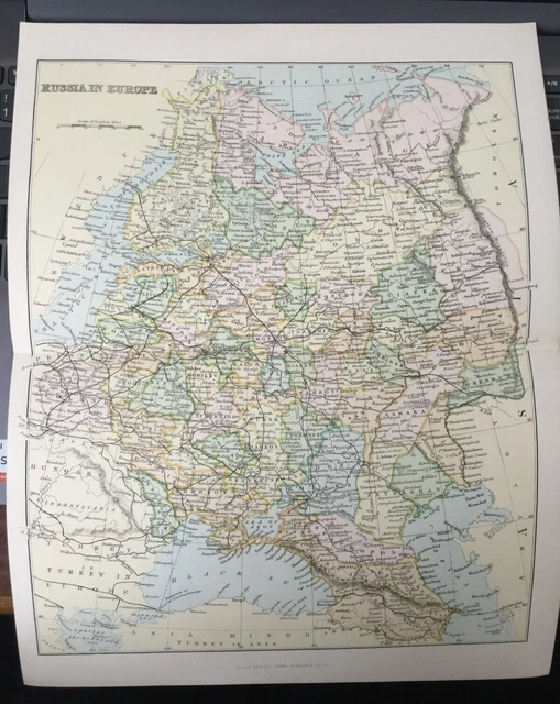 ANTIQUE PRINT MAP Of Russia In Europe Dated C1870's Map Of The World ...