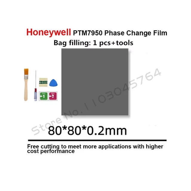 HONEYWELL PTM7950 PHASE-CHANGE Thermal Pad – CPU GPU Notepad 80*80*0 ...