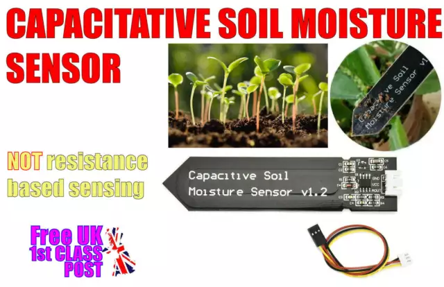 CAPTEUR CAPACITIF D'HUMIDITÉ du sol sans corrosion. Arduino Pi ESP ...