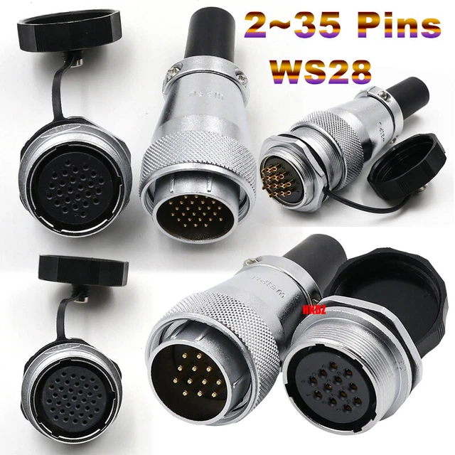 WS28 LUFTFAHRT STECKER Buchsen Steckdosen 2~35 Polig Wasserdicht ...