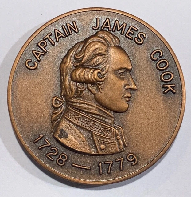 1970 AUSTRALIA CAPTAIN James Cook H.M.S.Endeavour Medal 48mm 74.1g High ...