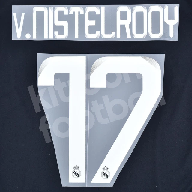 2008-09 REAL MADRID Away Name Number Set #17 van NISTELROOY Repro EUR ...