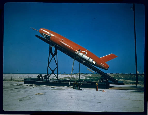 MISSILE STANDING READY for Launch - Regulus, a guided missile - 1953 ...