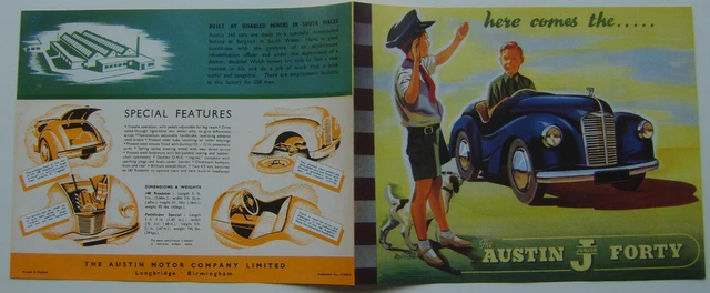 AUSTIN J40 ROADSTER and Pathfinder Special REPRINT brochure Ref 509D £ ...