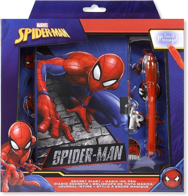 DISNEY SPIDER-MAN KIDS Magic Pen and Secret Diary Notebook Stationery ...