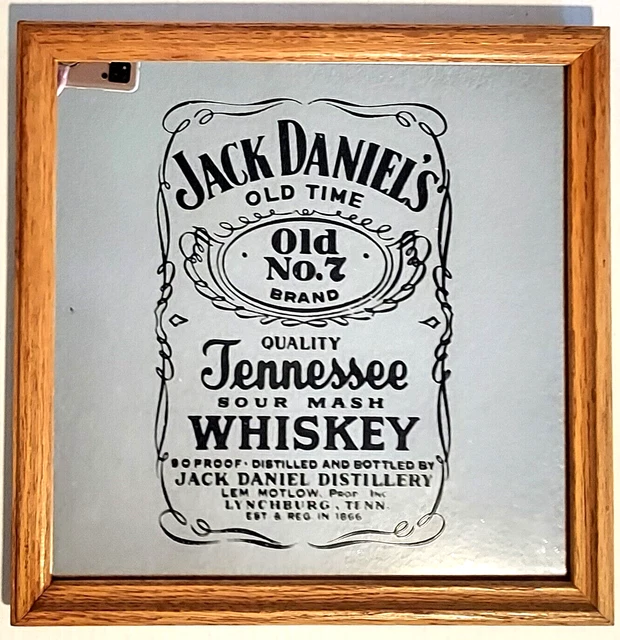 VINTAGE JACK DANIELS Old No 7 Whiskey Mirror Sign Bar Man Cave 13" x 13 ...