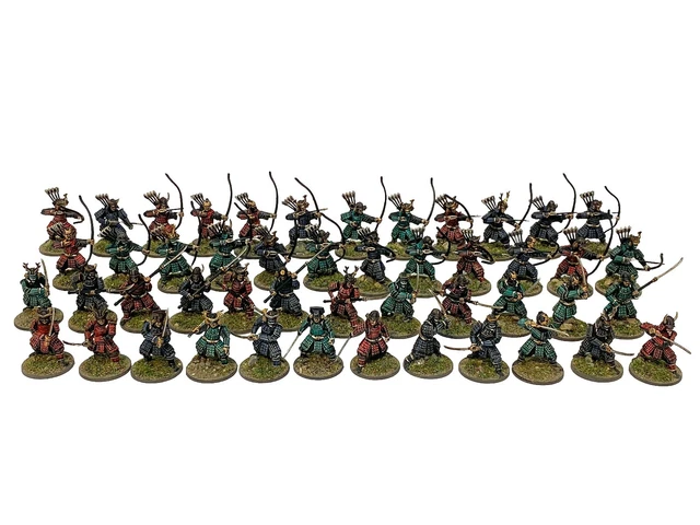 SAMURAI INFANTRY ARMY 48 28mm painted historical wargames MEDIEVAL ...