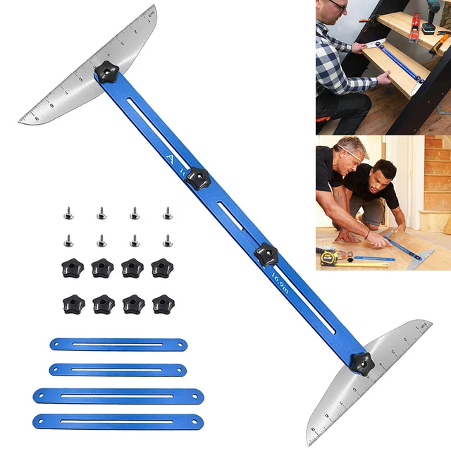 STAIR TREADS GAUGE Template Tool Stair Jig Measuring Stair Shelf Scribe ...