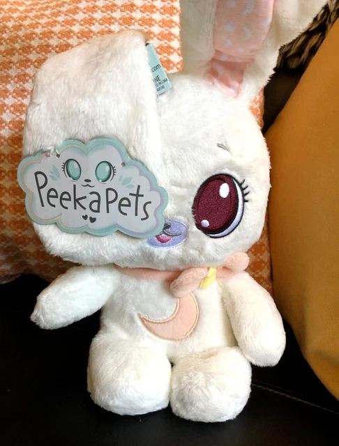 PEEK-A-BOO BUNNY RABBIT Plush - PeekaPets - White - Pop-Up Ears - Soft ...