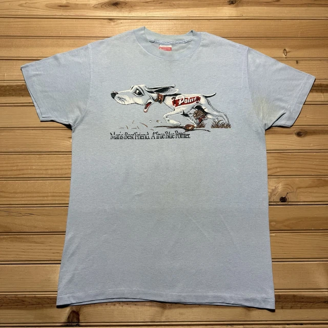 VINTAGE 80S POINT Beer Man’s Best Friend True Blue Pointer Dog Shirt ...